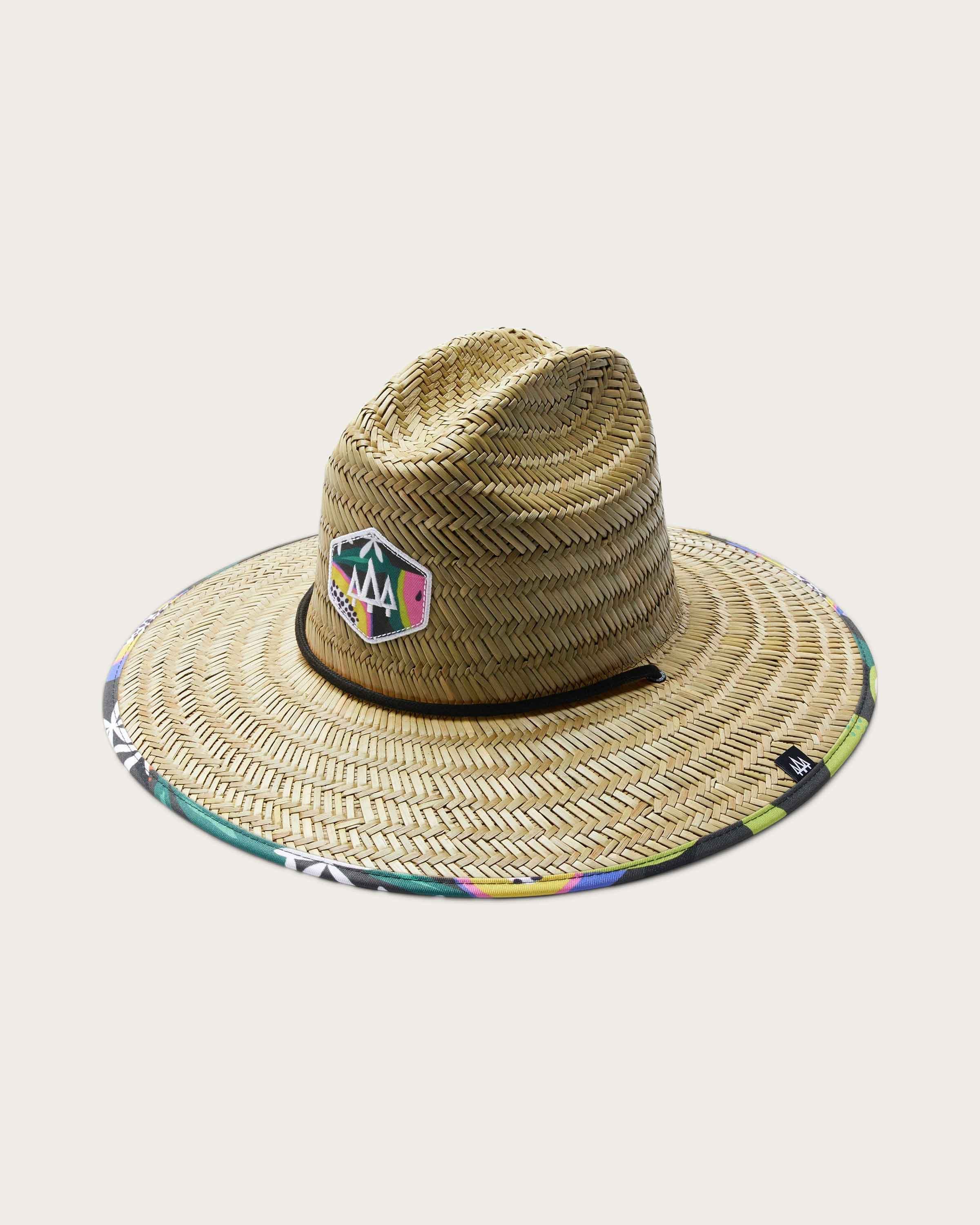 Blend Straw Lifeguard Hat | Fruit Print Straw Hat UPF 50+ | Hemlock Hat Co.