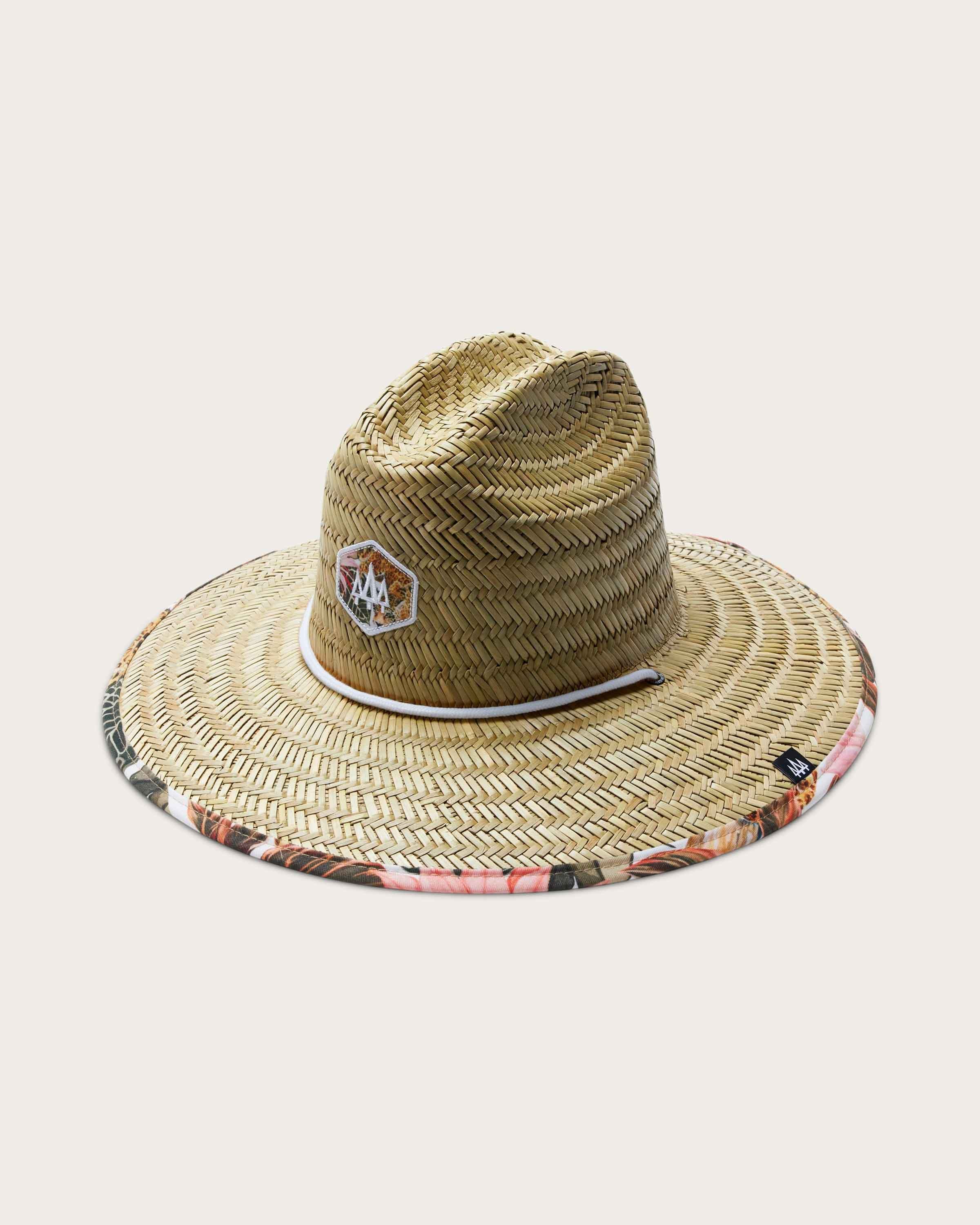 Maya Straw Lifeguard Hat | Jaguar Print Straw Hat UPF 50+ | Hemlock Hat Co.