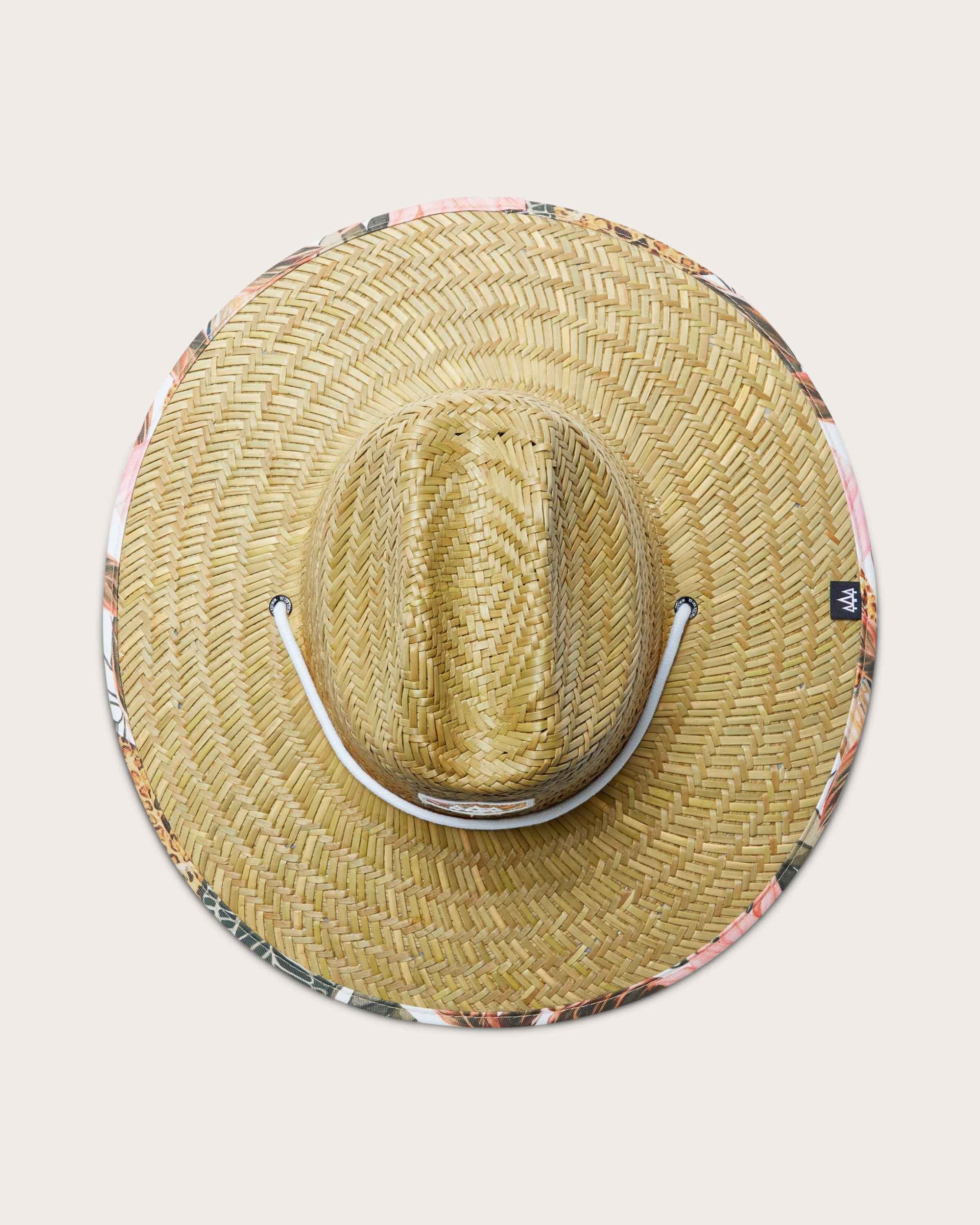 Maya Straw Lifeguard Hat | Jaguar Print Straw Hat UPF 50+ | Hemlock Hat Co.