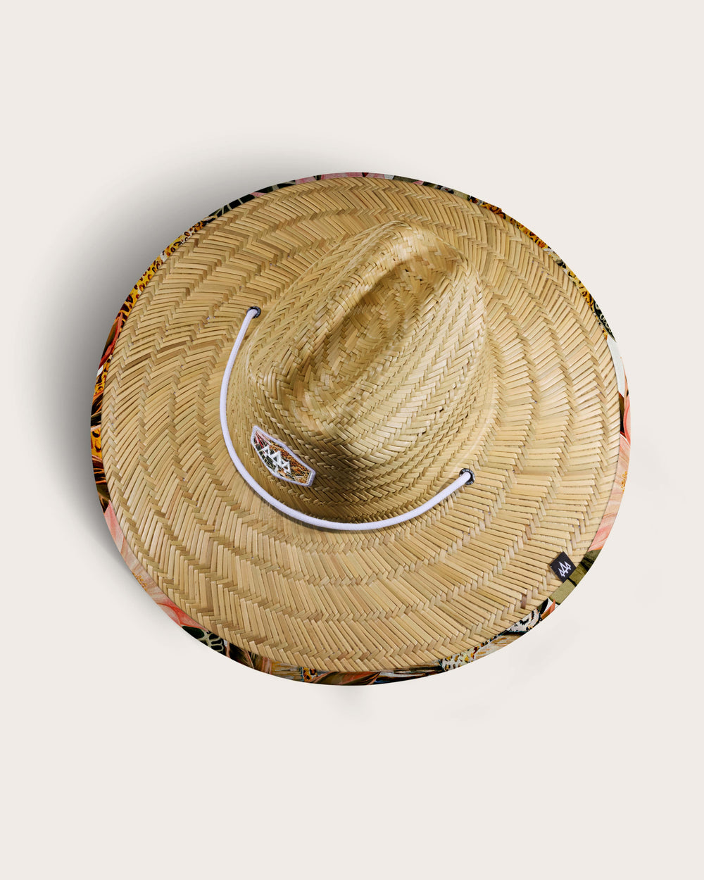 Maya Straw Lifeguard Hat | Jaguar Print Straw Hat UPF 50+ | Hemlock Hat Co.